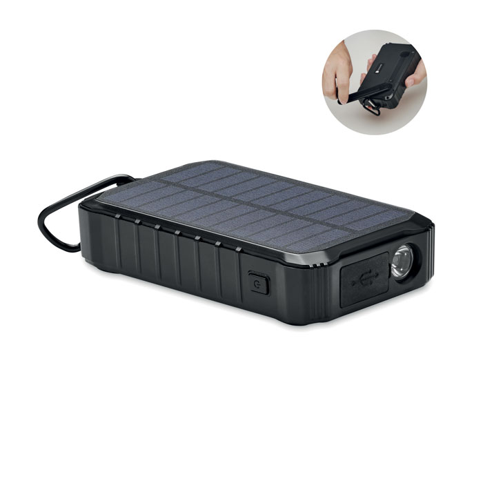 Solarny power bank 8000 mAh z nadrukiem MO6841-03 - Powerbanki reklamowe