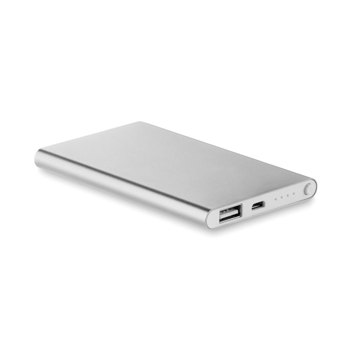 Płaski Powerbank 4000mAh z logo MO8735-16 - Powerbanki z nadrukiem