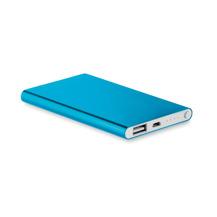 Płaski Powerbank 4000mAh z logo MO8735-04 - Powerbanki z nadrukiem